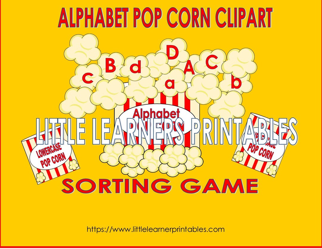 Alphabet Pop Corn Sorting Game - Etsy