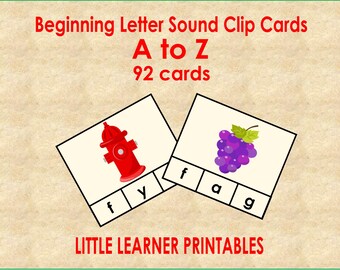 Gardening Beginning Letter Sound Clip Cards Printable Digital Download ...