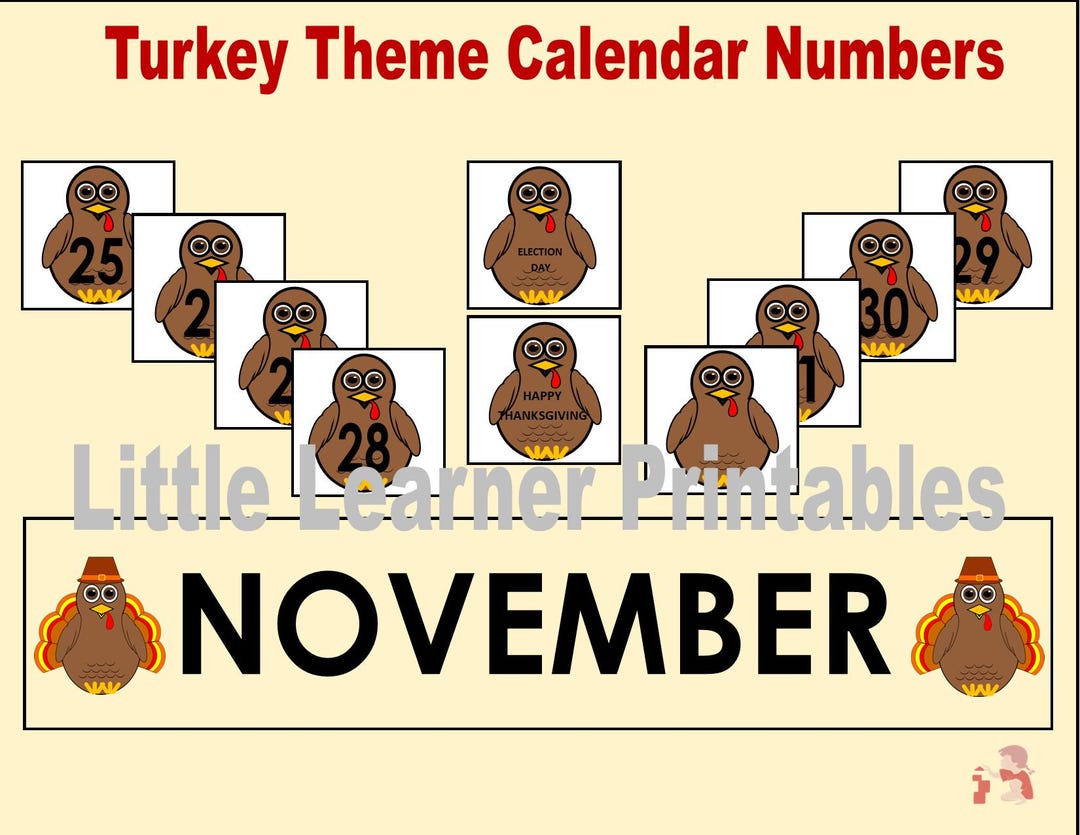 November Calendar Numbers - Etsy