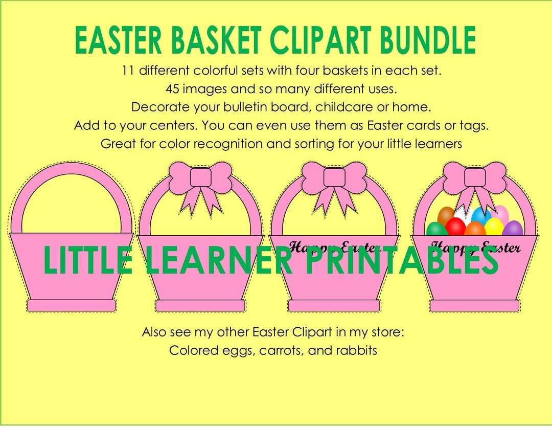 Easter Basket Clipart Bundle - Etsy