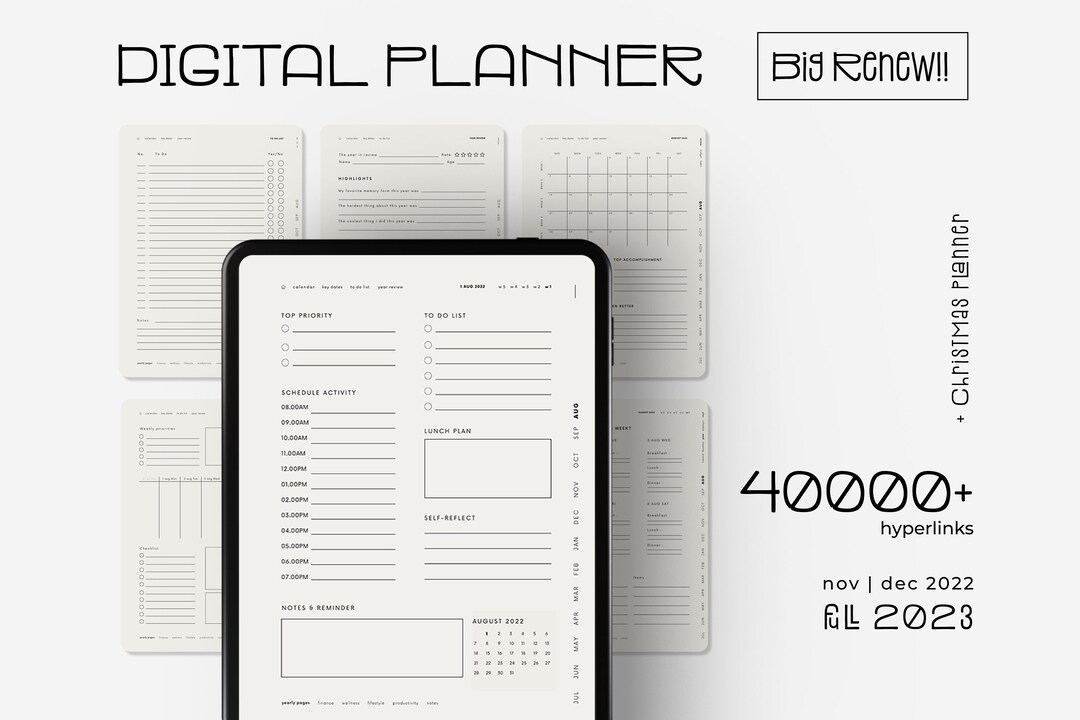 Digital Planner Nov Dec 2022 Full 2023 Life Planner - Etsy