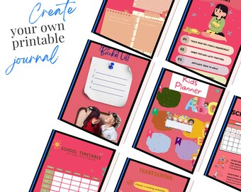 Kids Planner | Editable in Canva - Printable Kids Planner, Kids Log ...