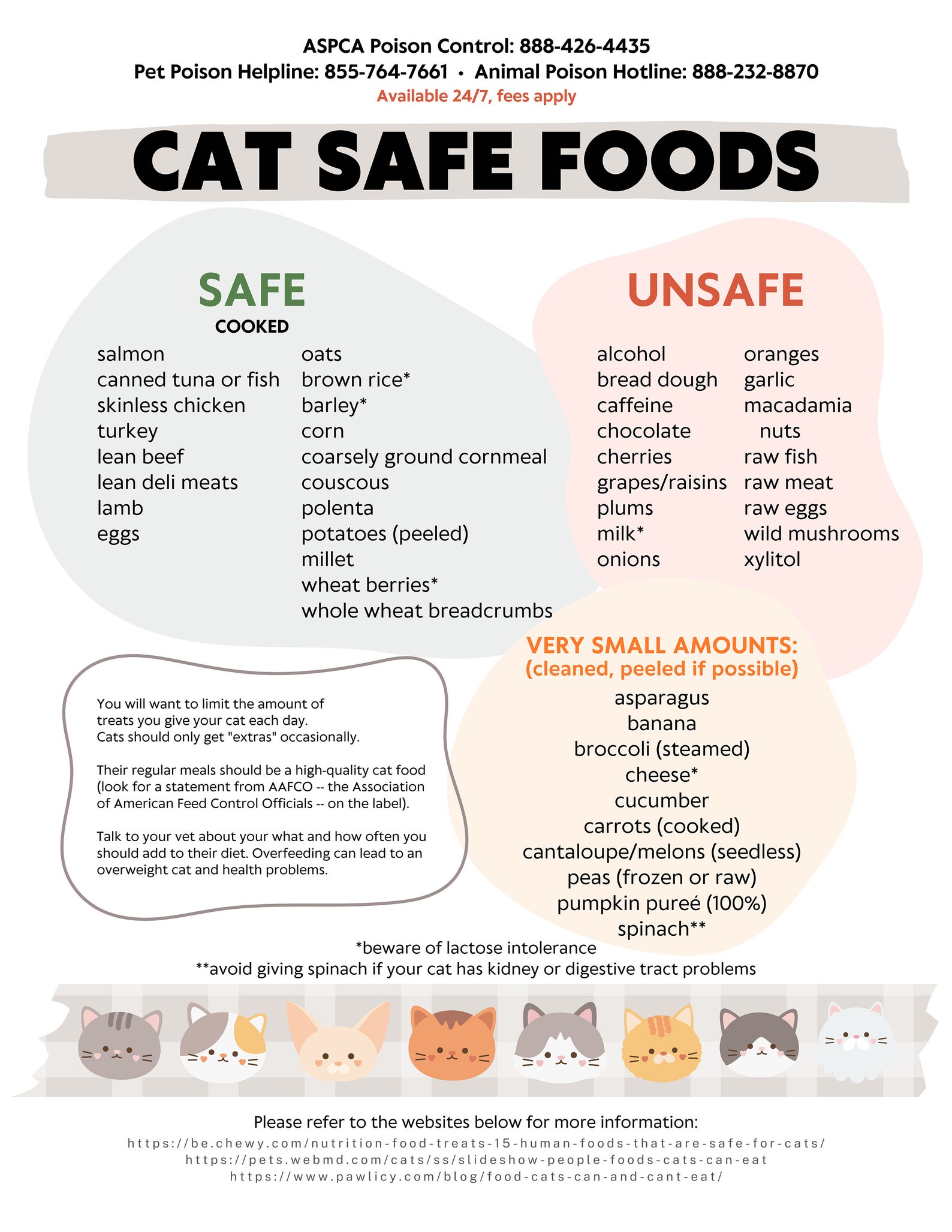 Cat Safe & Unsafe Food List 8.5 X 11 DIGITAL DOWNLOAD - Etsy