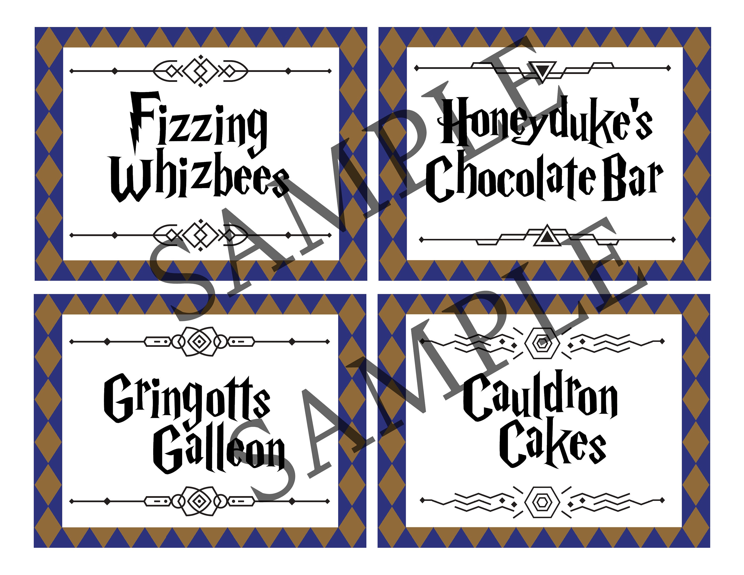 Wizard Birthday Party Food Labels DIGITAL DOWNLOAD Printable, Magic ...