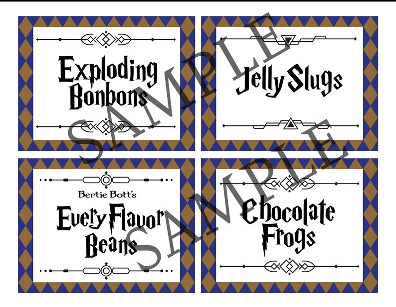 Wizard Birthday Party Food Labels DIGITAL DOWNLOAD Printable, Magic ...