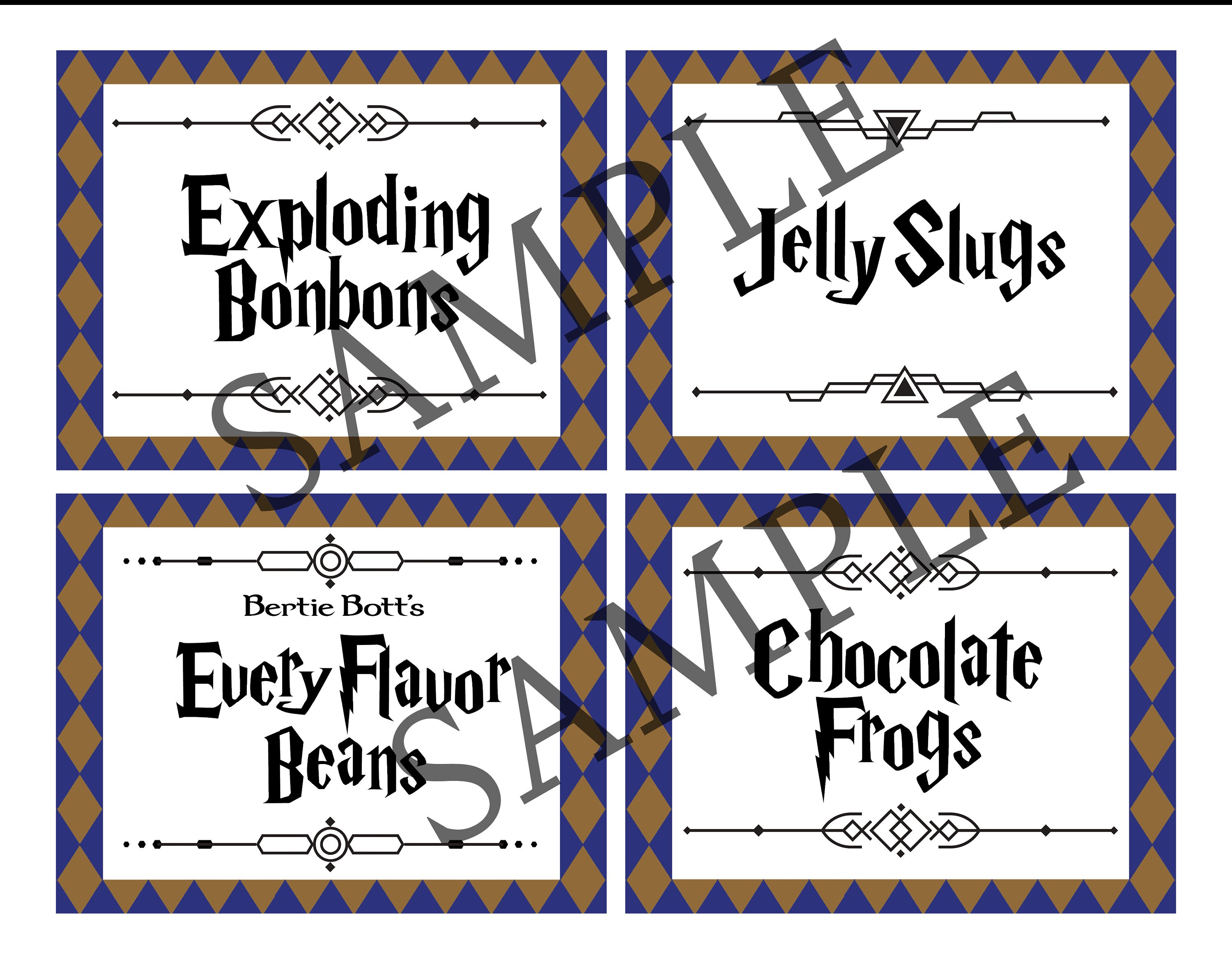 Wizard Birthday Party Food Labels DIGITAL DOWNLOAD Printable, Magic ...