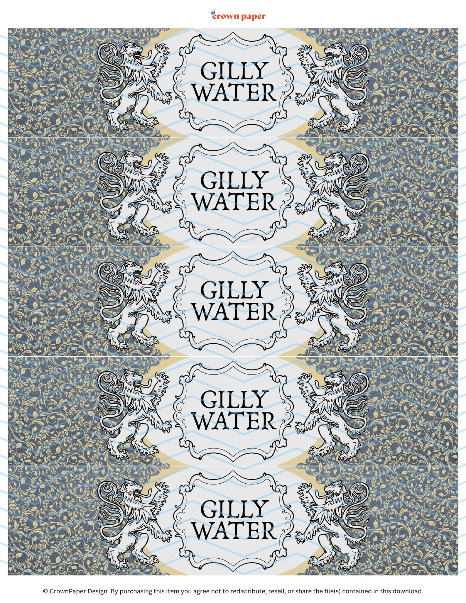 Printable Magic Water Bottle Labels, Gilly Water Label, Wizard Party ...