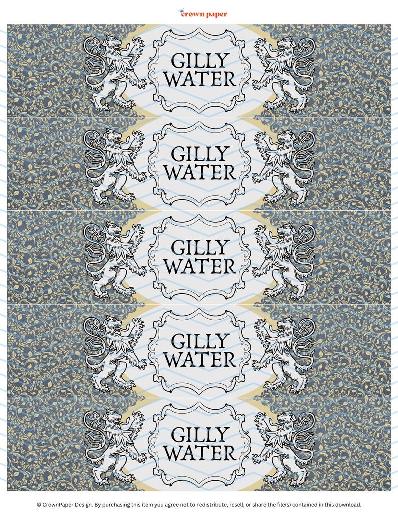 Printable Magic Water Bottle Labels, Gilly Water Label, Wizard Party ...