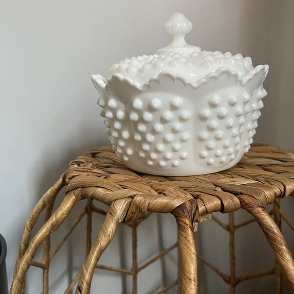 Sawtooth Milk Glass Candy Dish - Etsy