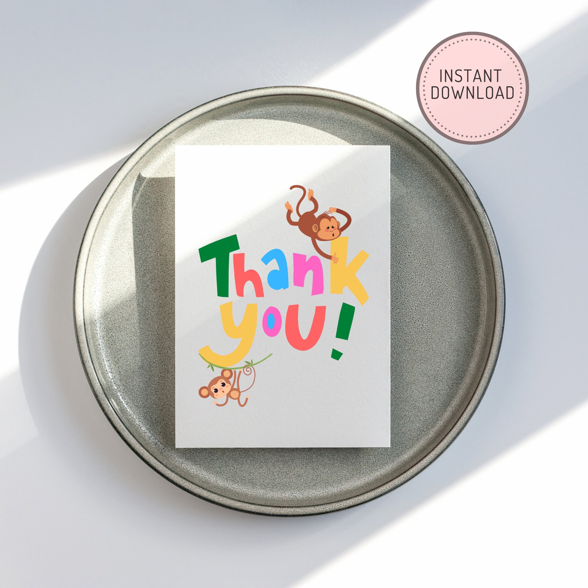 Printable Thank You Card, Instant Thank You Card, Digital Download Card ...