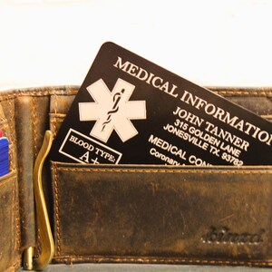 Medical Alert ID Card, Personalized Emergency Contact Information ...