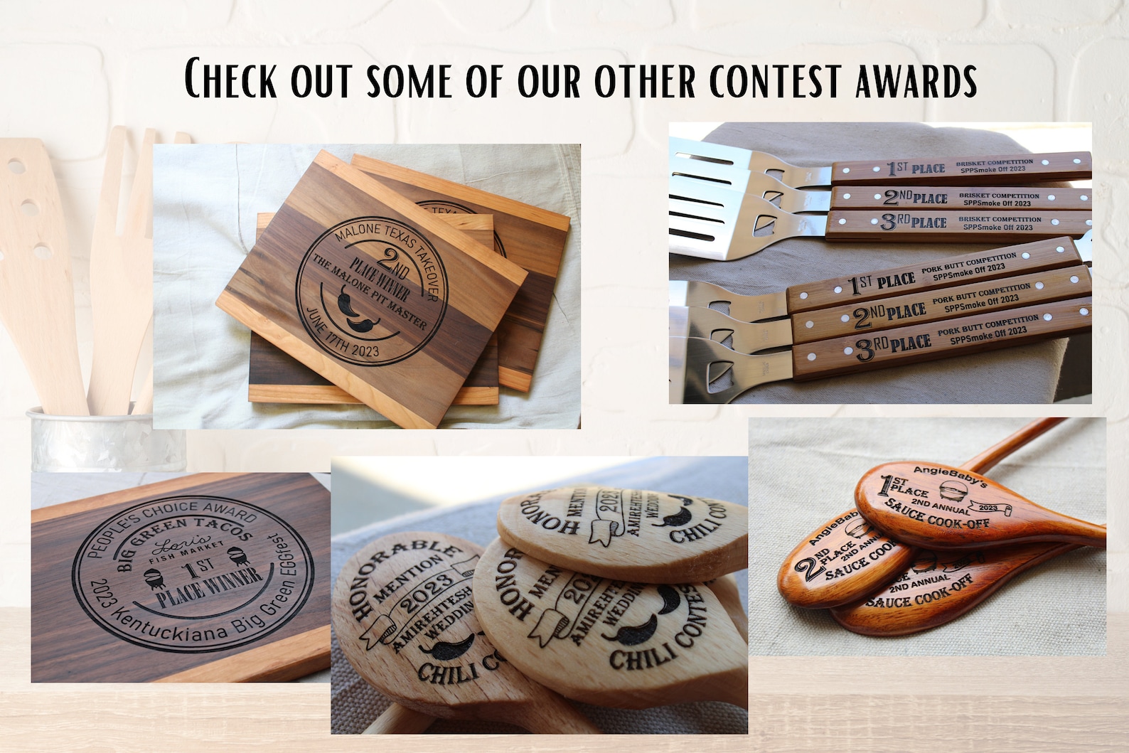 Cooking Award Wooden Spoon, Chili Cookoff Winner, Baking Contest Prize ...