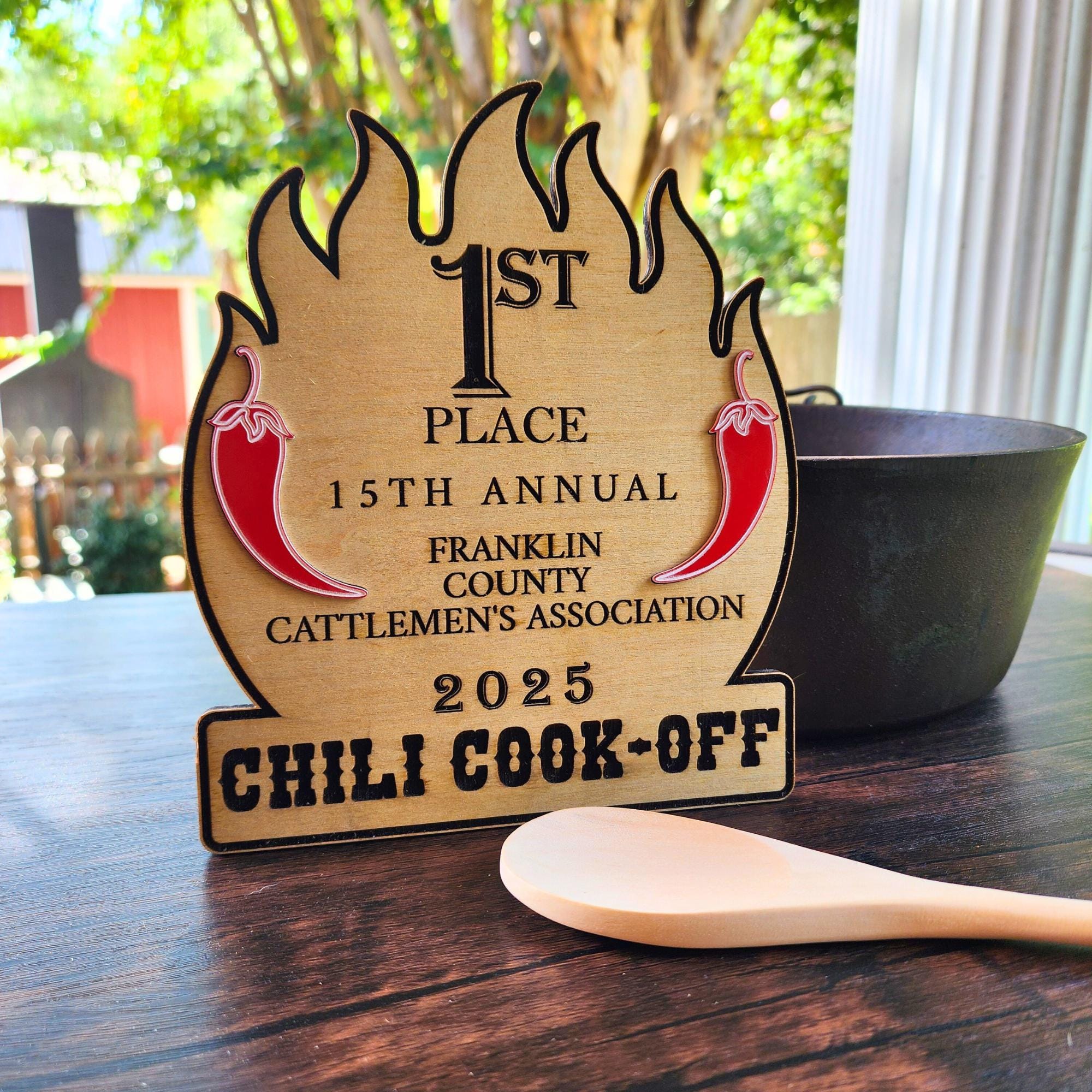 Chili Cookoff Award Plaque, Custom Trophy Award Cooking Contest Prize ...