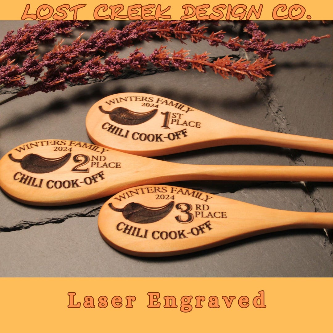 Custom Engraved Spoon, Personalized Wooden Spoon Award, Chili Cook-off ...