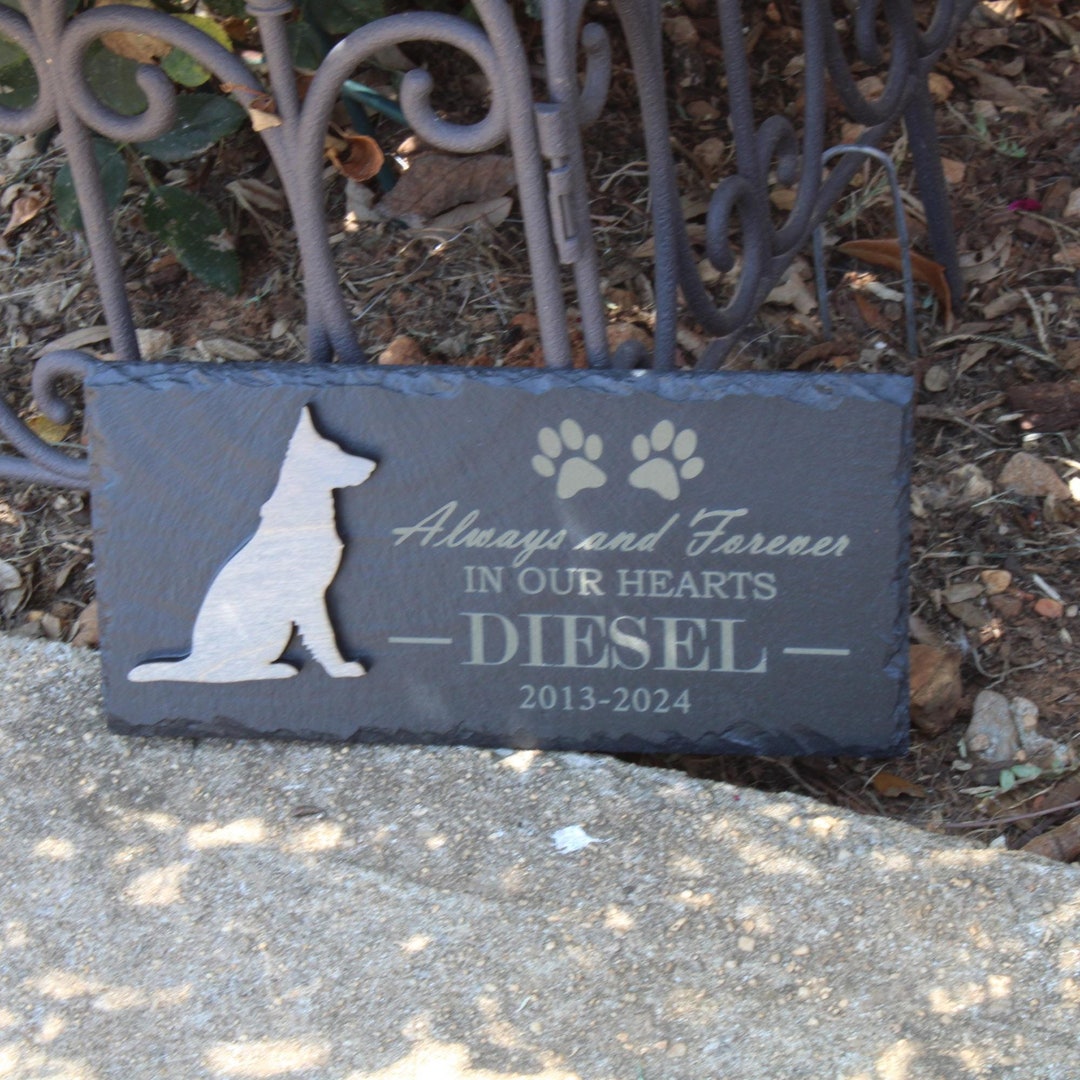 Custom Pet Memorial Stone, Personalized Grave Marker, Engraved Dog or ...