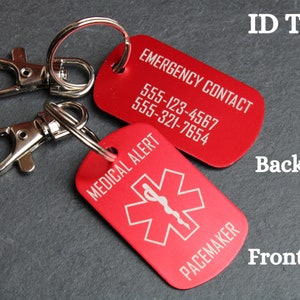 Medical Alert Tag & Medical ID Card Bundle, Emergency Medical Alert ...