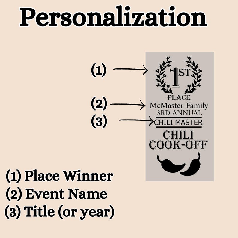 Chili Cook-off Award, Personalized Tumbler for Chili Competition ...