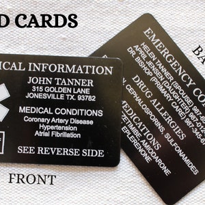 Medical Alert Tag & Medical ID Card Bundle, Emergency Medical Alert ...