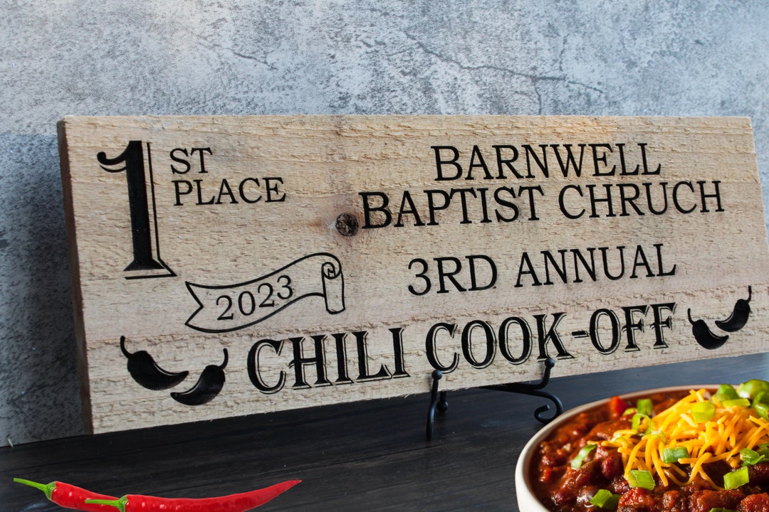 Chili Cook-off Award, Food Competition Plaque, Cooking Champion Prize ...