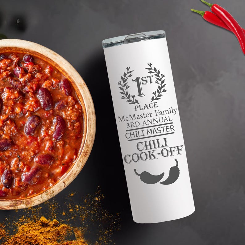 Chili Cook-off Award, Personalized Tumbler for Chili Competition ...