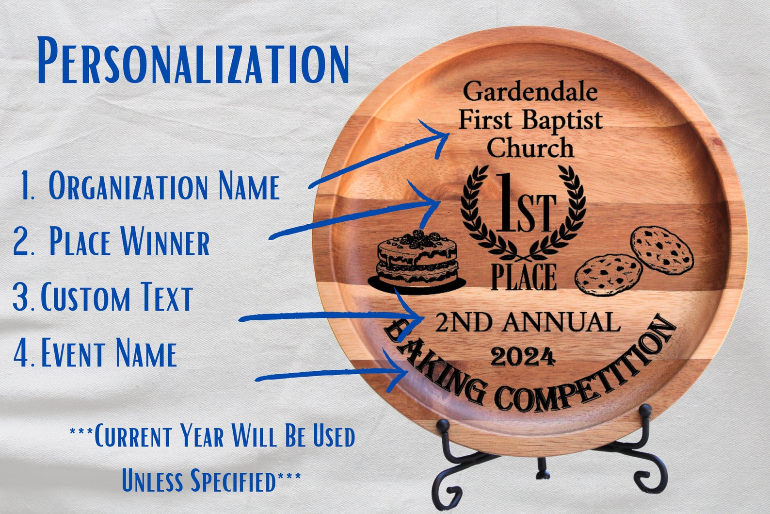Baking Contest Award Plaque, Bake-off Competition Trophy, Bakeoff Award ...