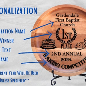 Baking Contest Award Plaque, Bake-off Competition Trophy, Bakeoff Award ...