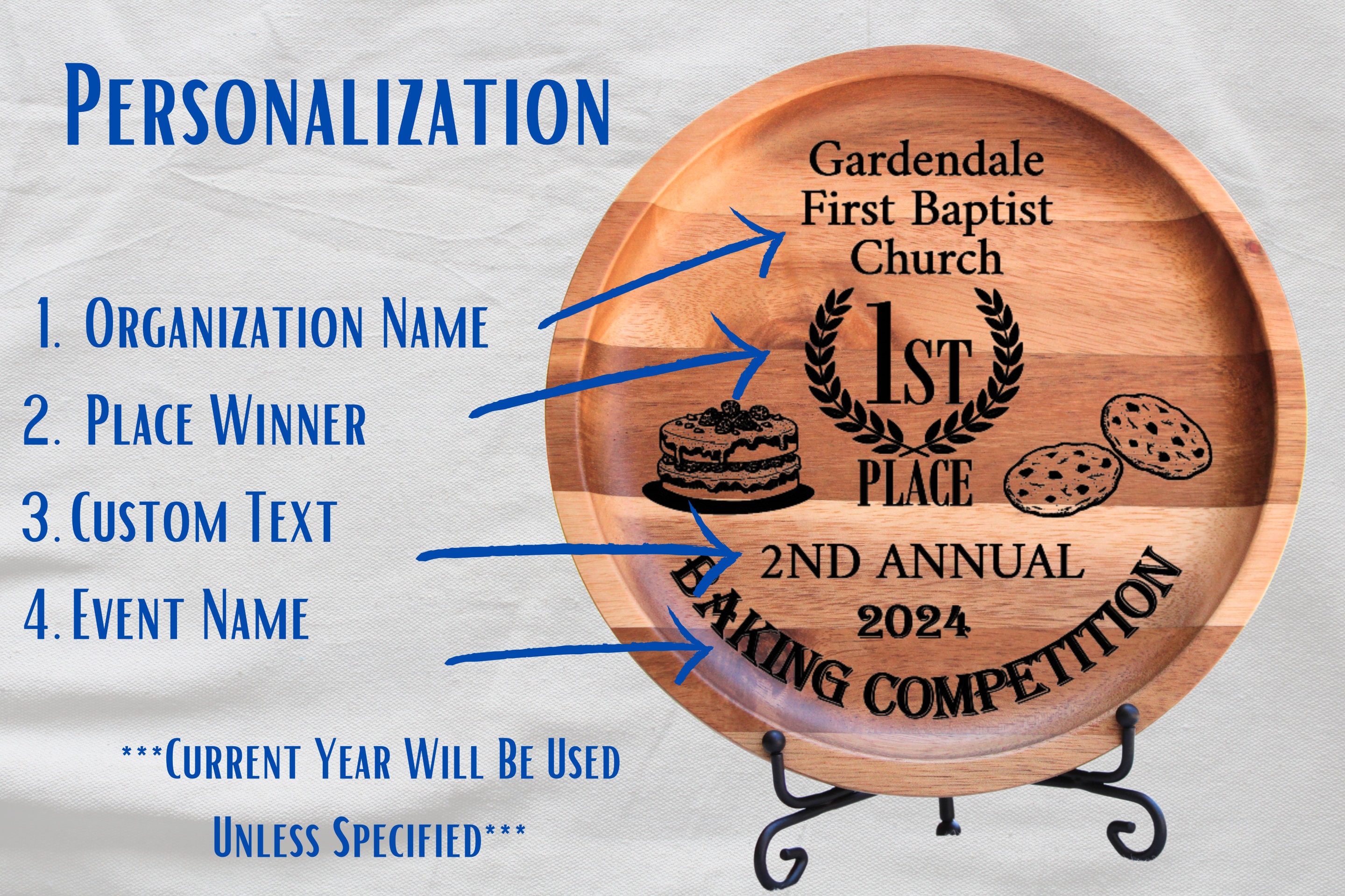 Baking Contest Award Plaque, Bake-off Competition Trophy, Bakeoff Award ...