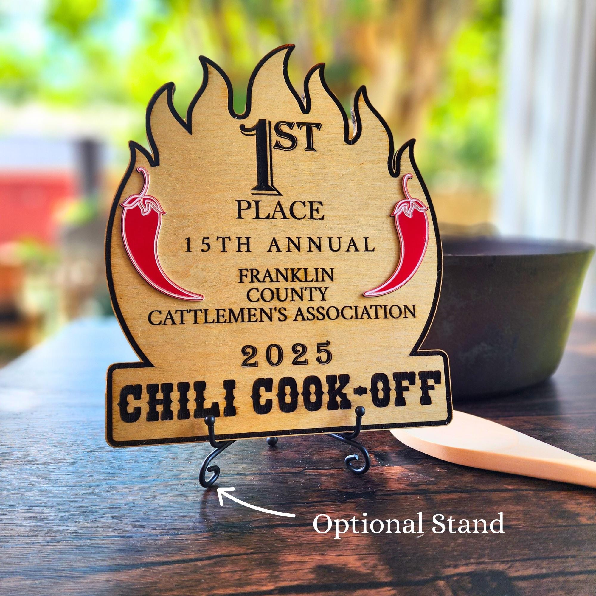 Chili Cookoff Award Plaque, Custom Trophy Award Cooking Contest Prize ...