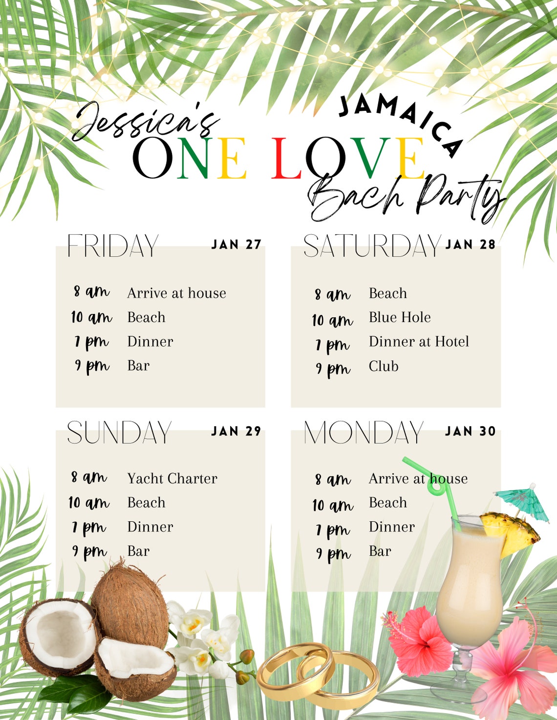 Bachelorette Party Weekend Itinerary - Jamaica, Tropical, Caribbean ...