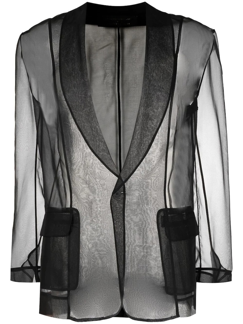 Classic Organza Jacket. Transparent Jacket. Belted Organza Blazer ...