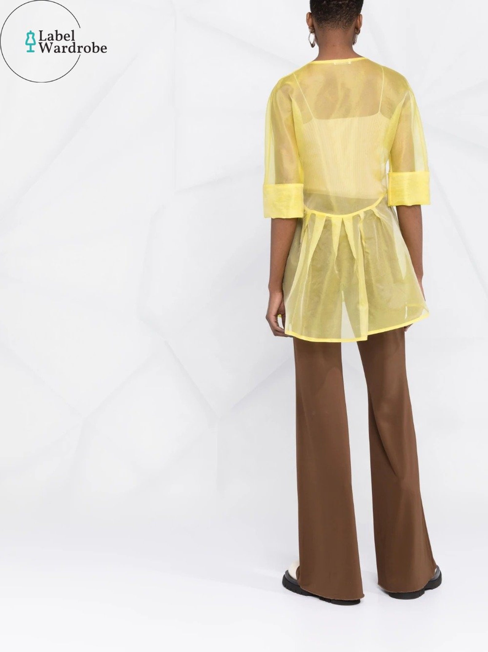 Classic Sheer Organza Jacket Overlay Shirt Blouse. Transparent Jacket ...