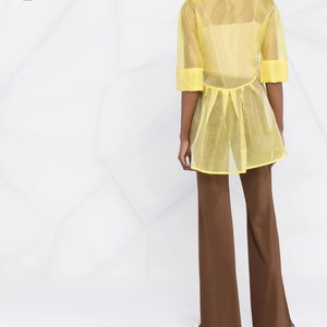 Classic Sheer Organza Jacket Overlay Shirt Blouse. Transparent Jacket ...