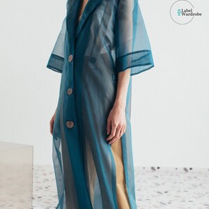 Sheer Organza Trench Coat: Transparent Overlay Jacket - Etsy