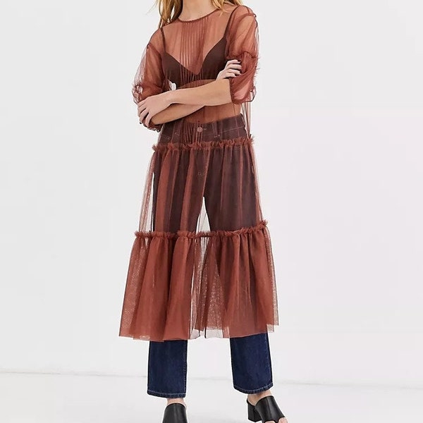 Sheer Overlay Top - Etsy