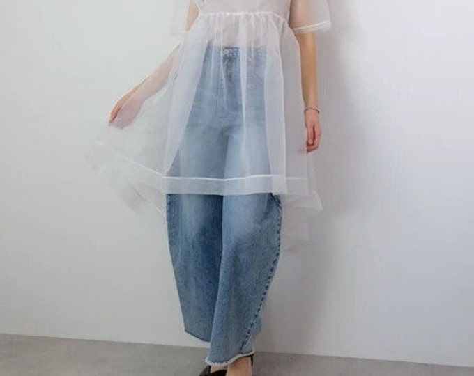 Women's Midi Cover up Skirt Organza Oversized Dress/puffy Skirt Organza ...