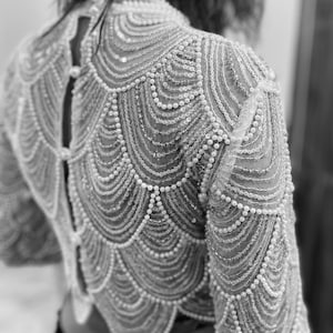 Sheer Tulle Topper With Long Sleeves.modern Bridal Top.handmade ...