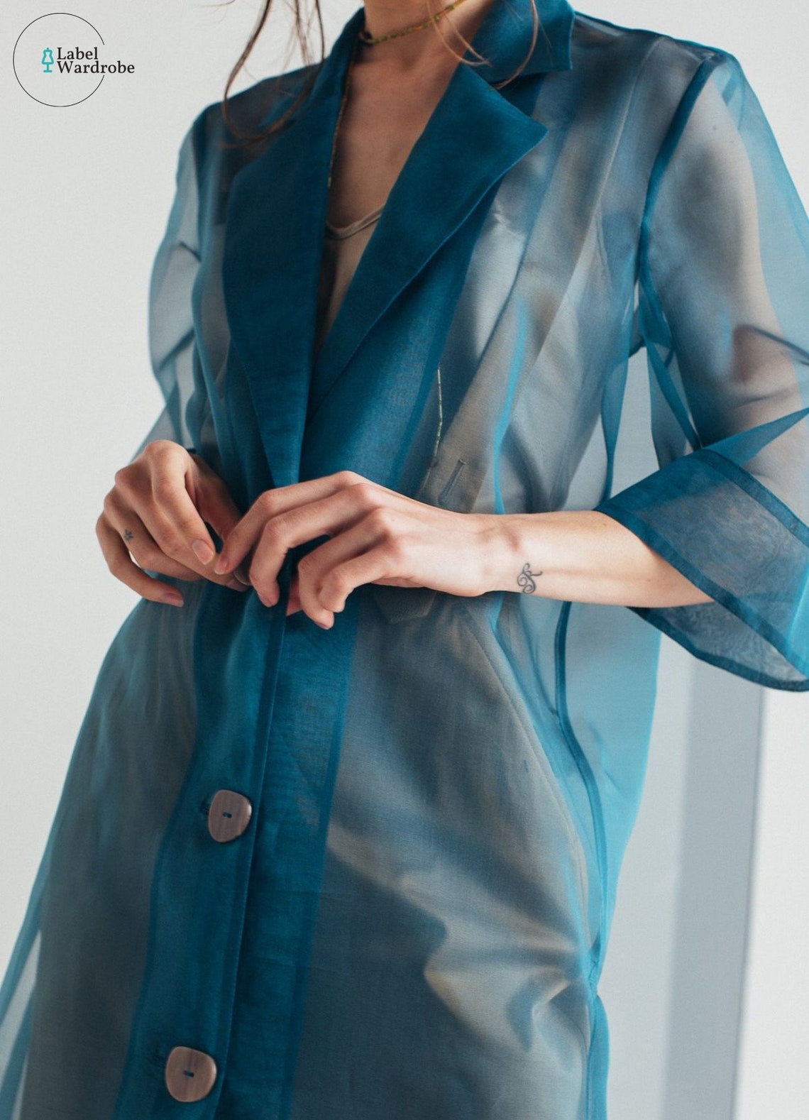Sheer Organza Trench Coat: Transparent Overlay Jacket - Etsy