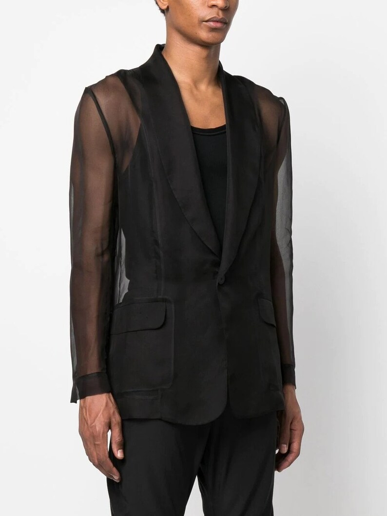 Classic Organza Jacket. Transparent Jacket. Belted Organza - Etsy