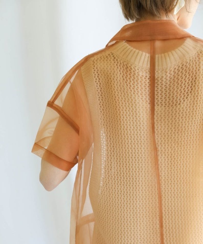 Classic Organza Jacket Overlay Coat .transparent Cardigan Jacket ...