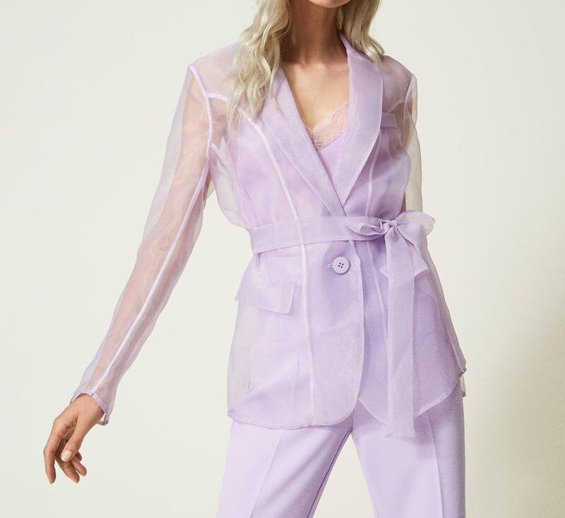 Classic Organza Jacket Overlay Shirt .transparent Jacket. Organza ...