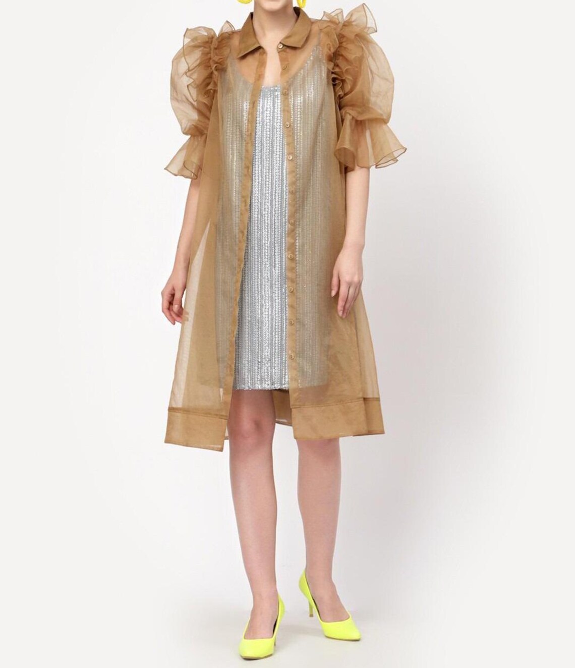 Sheer Organza Trench Coat: Transparent Overlay Jacket - Etsy