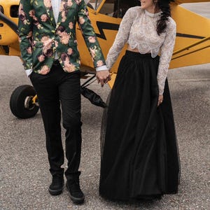 Sheer Tulle Topper With Long Sleeves.modern Bridal Top.handmade ...