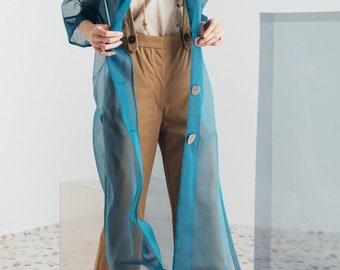 Sheer Classic Organza Jacket Overlay. Transparent Jacket. Organza ...