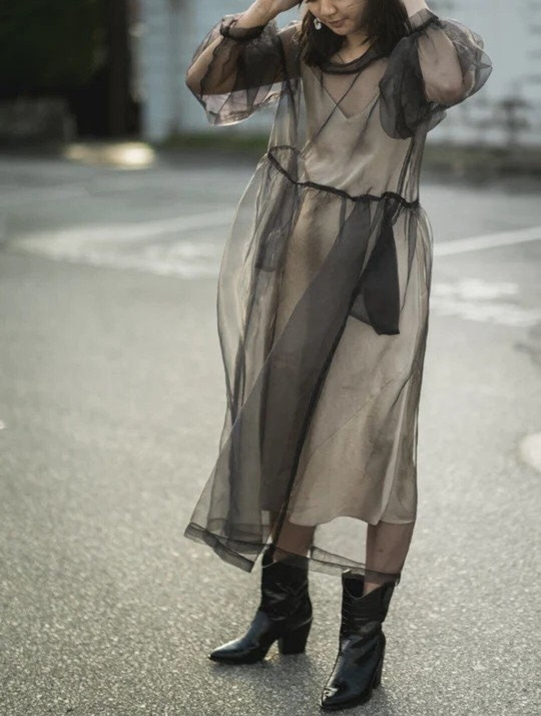 Perfectly-oversized Midi Dress/short Cover Dress/puffy Sleeve See ...