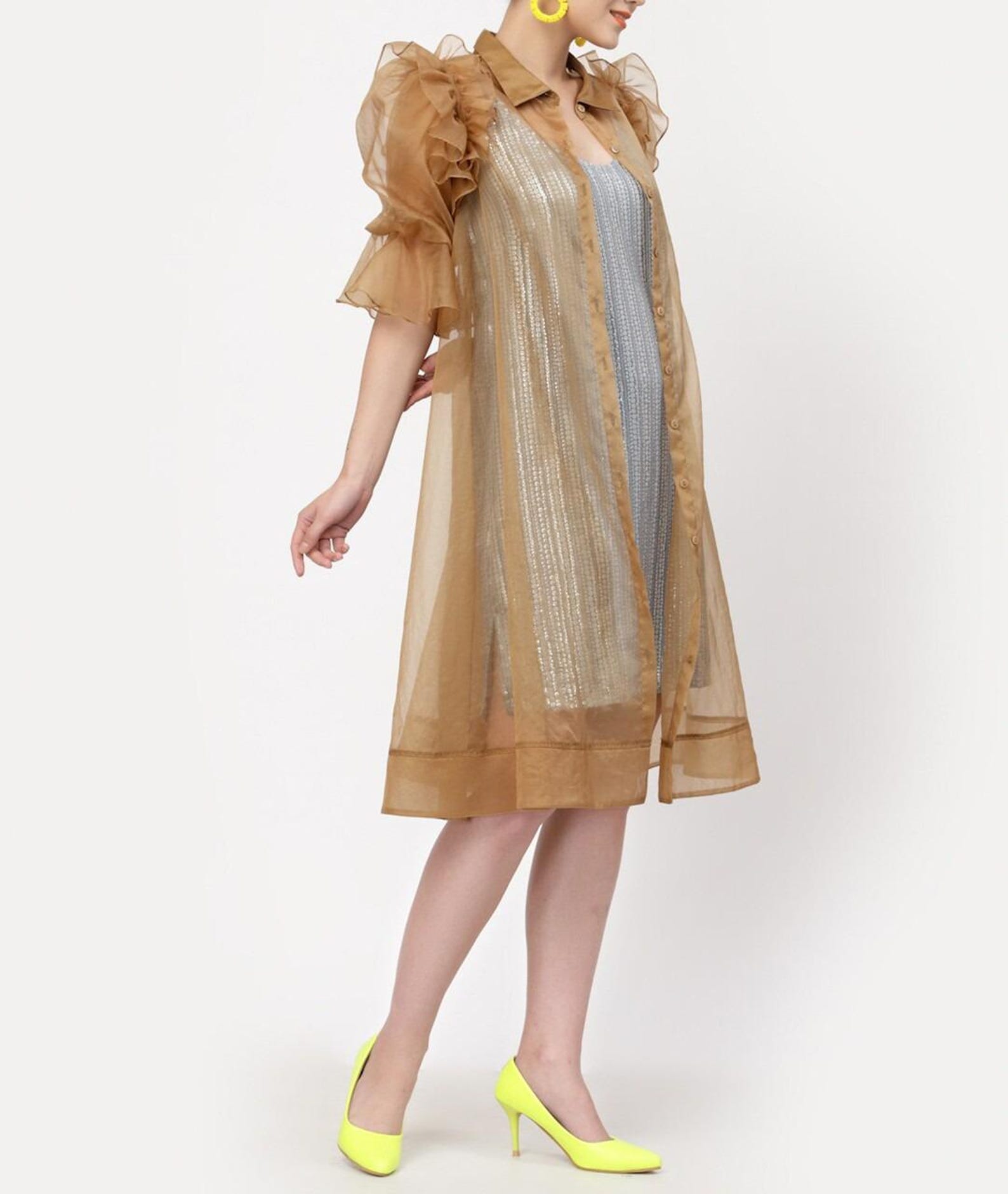Sheer Organza Trench Coat: Transparent Overlay Jacket - Etsy