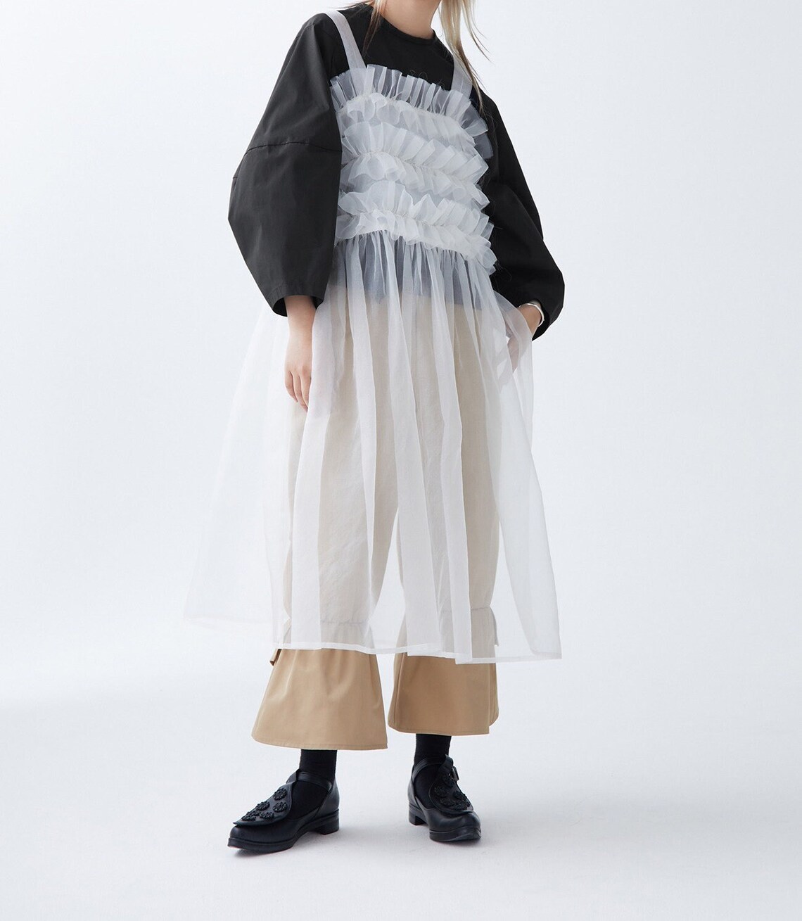 Organza Sleeveless Ruffle Sheer Cover Up,organza Dress/sheer Dress,puff ...