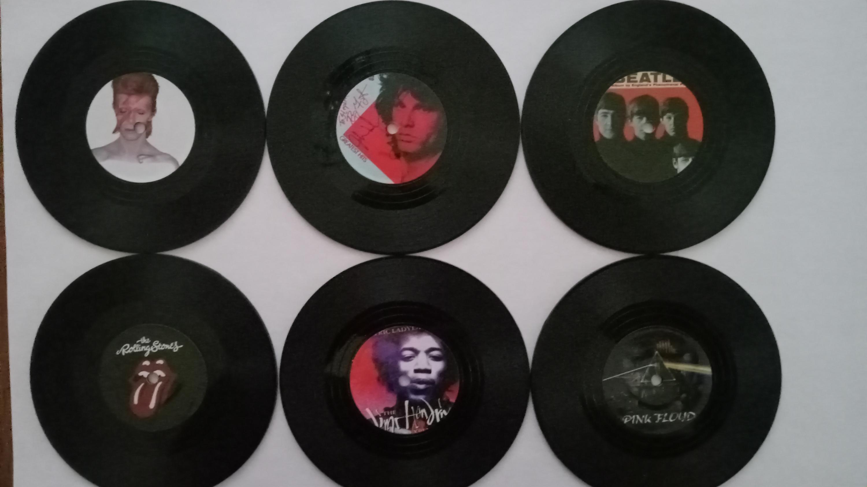 Vinyl Record Coasters With Record Player Stand, Retro Coasters, Mini ...