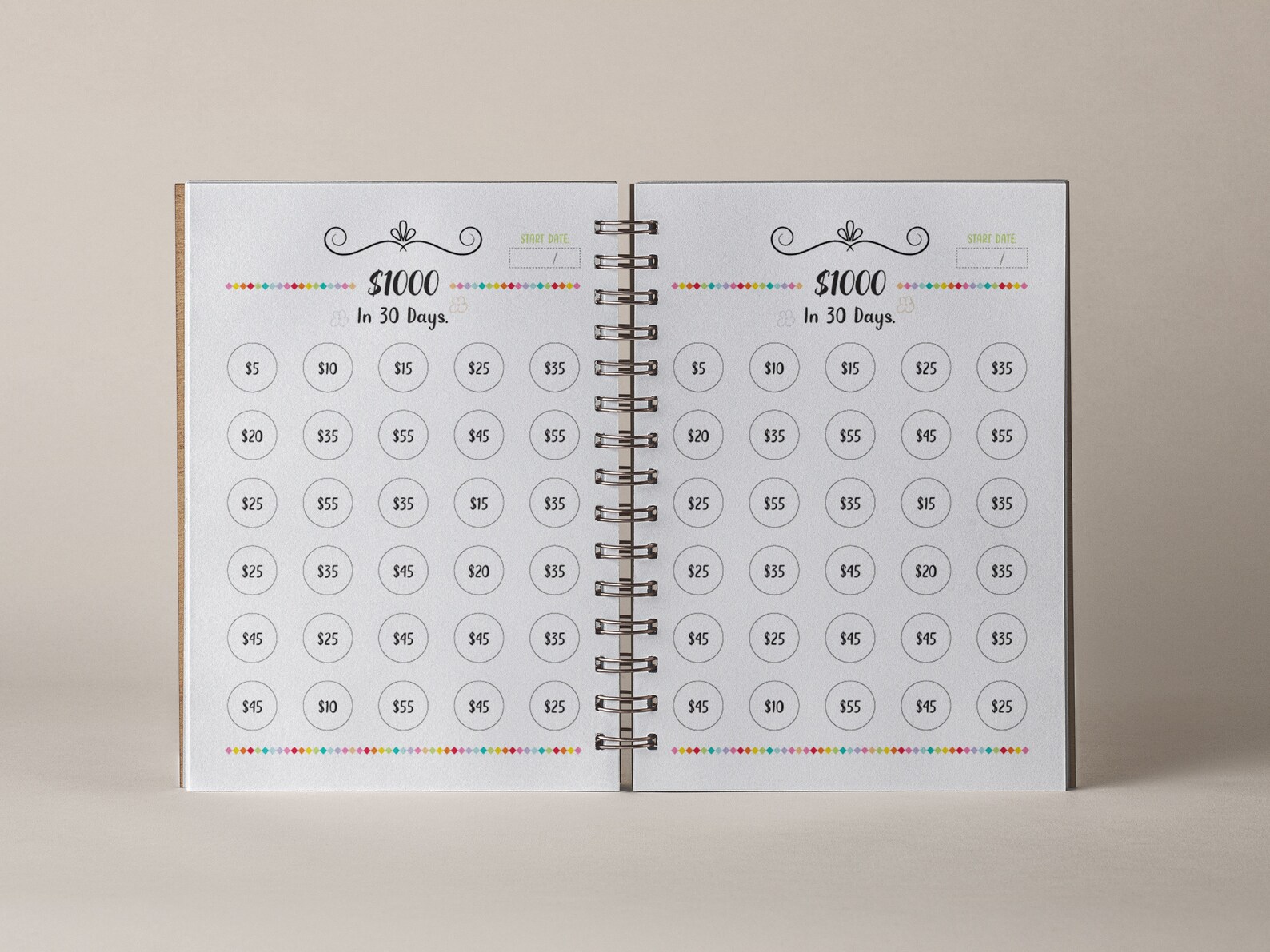 SAVE 1000 Dollar in 30 Days - Money Savings Challenge Printable ...