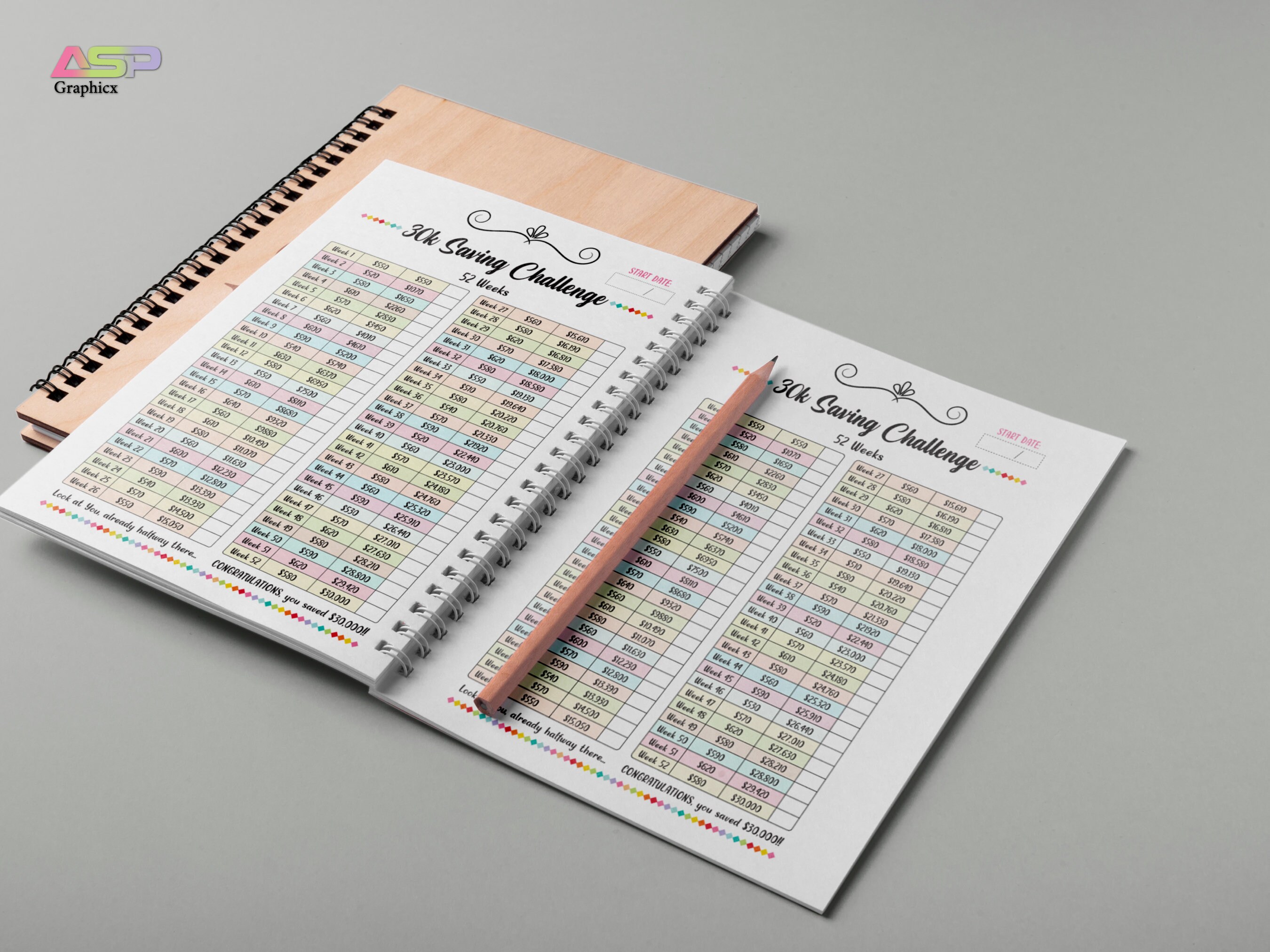 30K Money Saving Challenge PRINTABLE, 30000 in 52 Weeks | House Savings ...