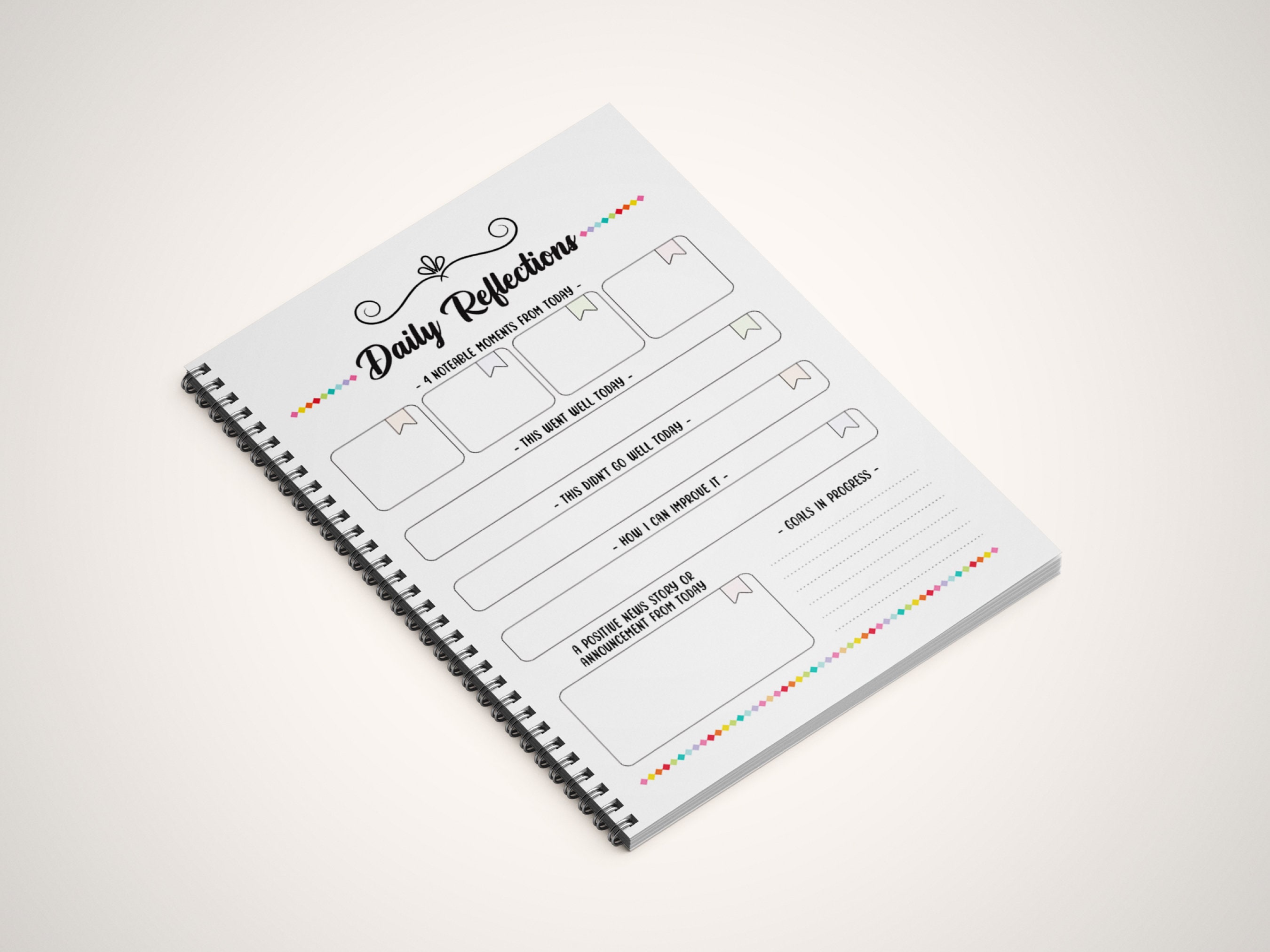 Daily Reflections Printable Mood Tracker Motivation Planner - Etsy